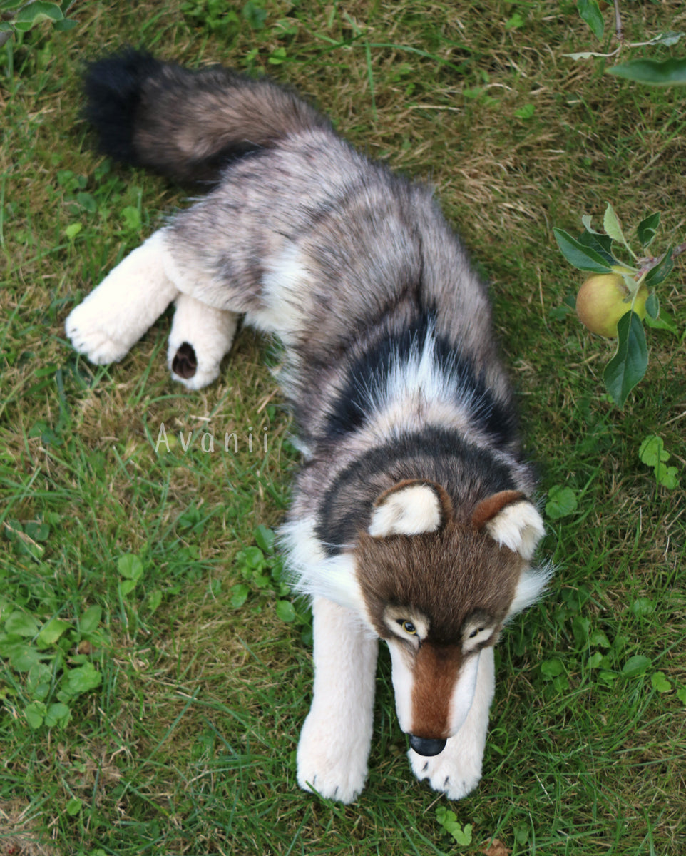 Timber Wolf - Large handmade plush animal - realistic faux fur – Avanii ...